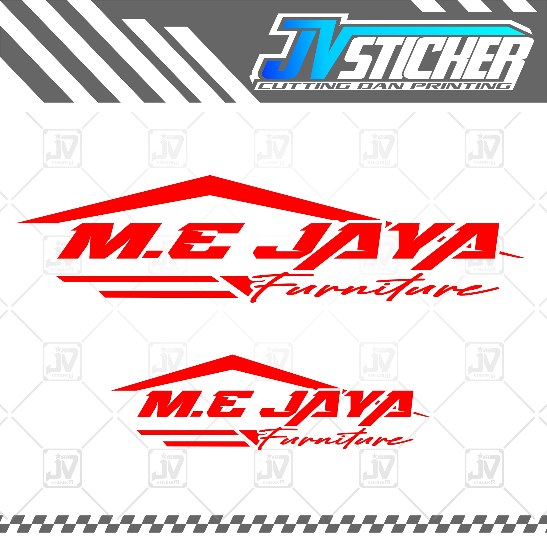 stiker custom pesanan m.e jaya cutting sticker | Lazada Indonesia