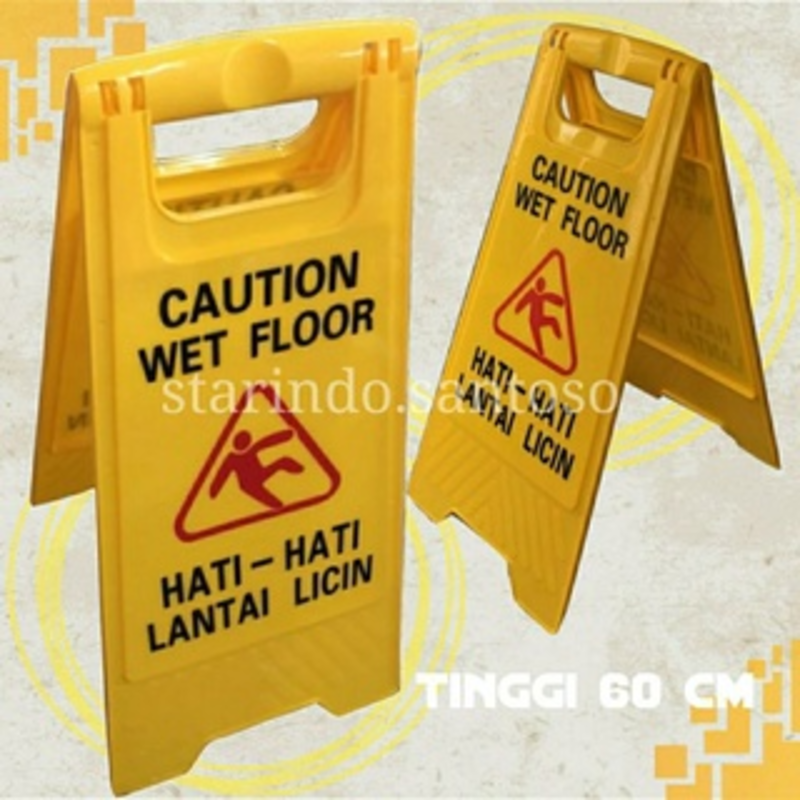 PAPAN LANTAI LICIN plastik pvc safety peringatan keamanan warning ...