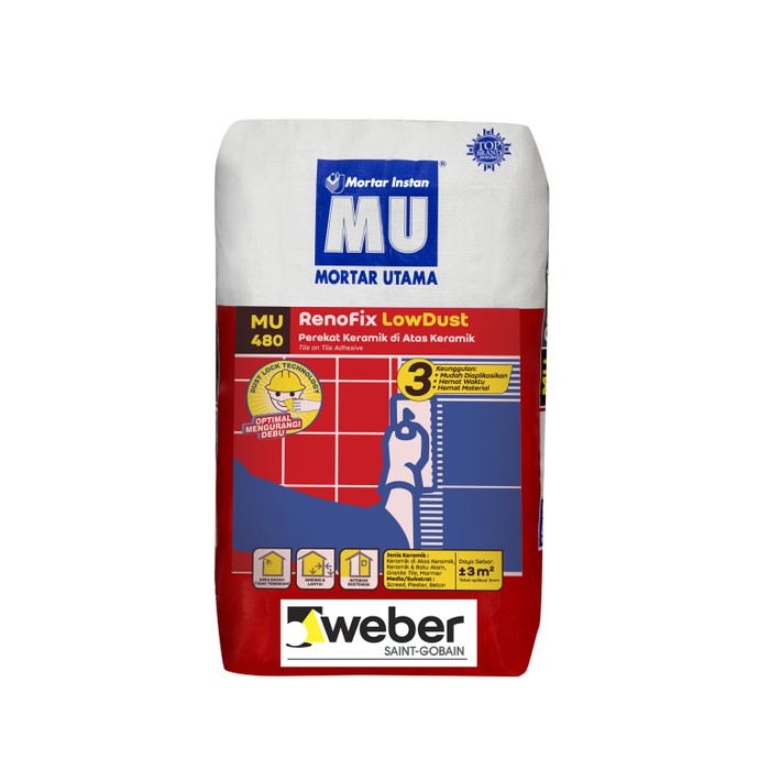 SEMEN MU 480 PEREKAT KERAMIK DIATAS KERAMIK RENOFIX LOWDUST 25KG ...