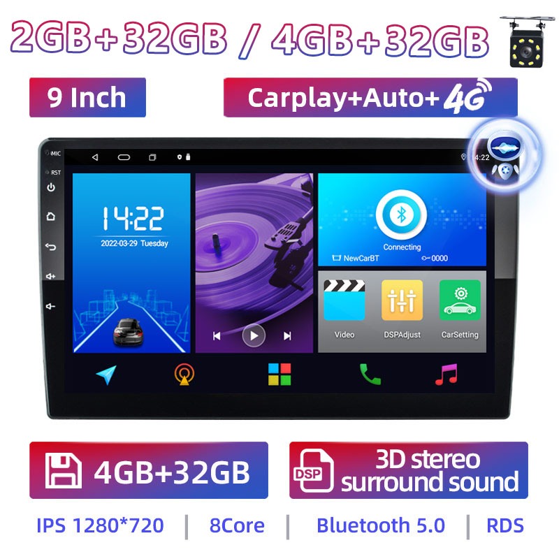 【Promosi besar 2+32G】4GB+32GB 7/9/10 Inch Android 12 Radio Stereo Mobil 4+32GB ROM Bluetooth ...