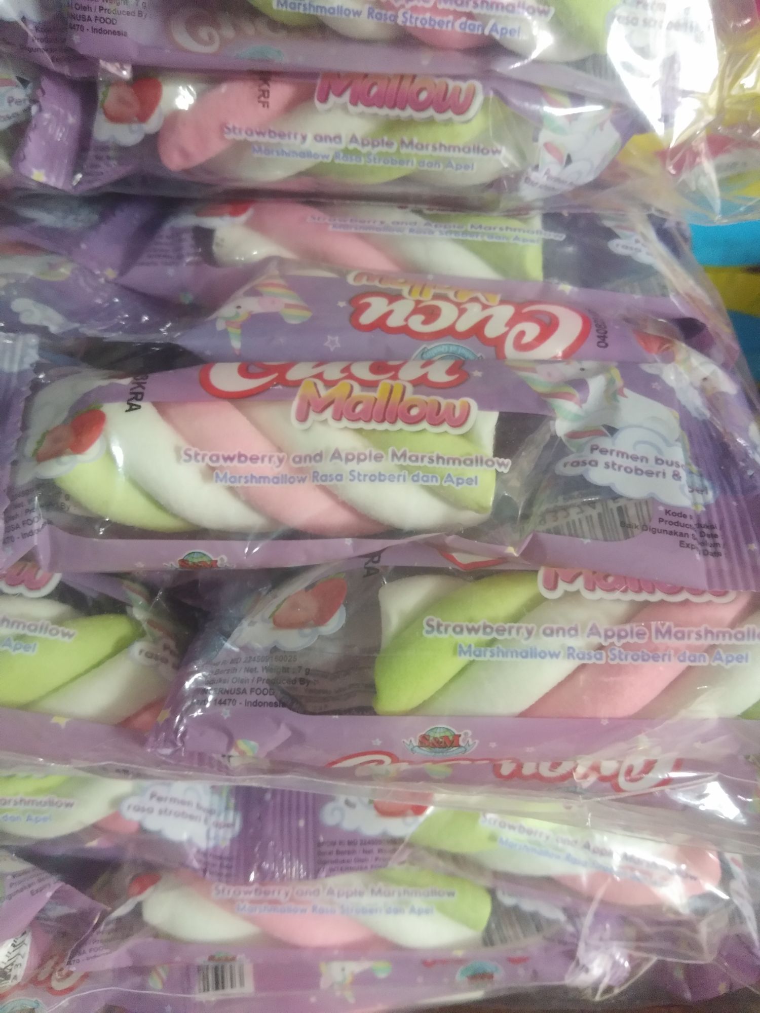 cucu mallow strawberry and appel marshmallow 1 pack isi 20 pcs | Lazada ...