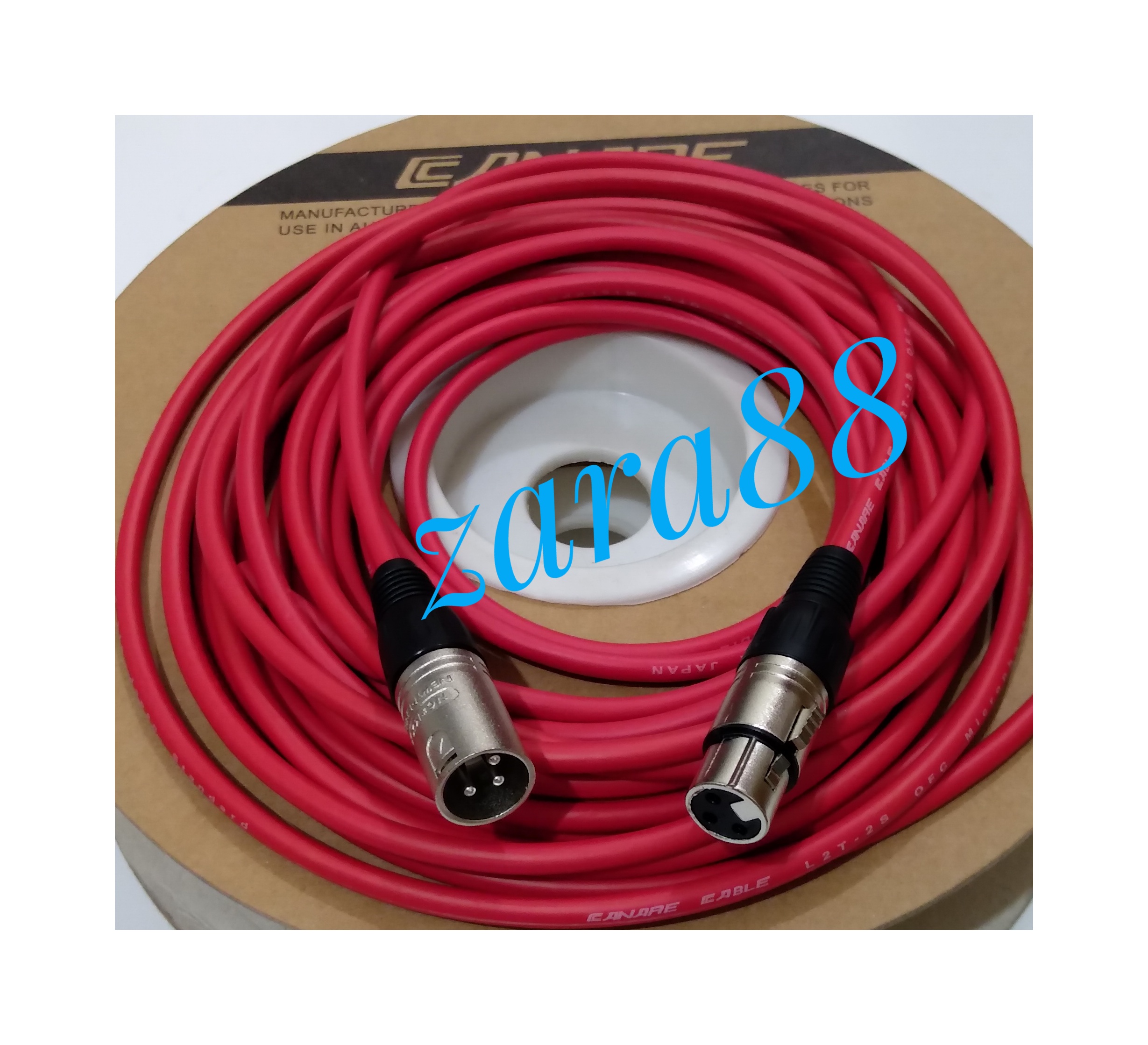 kabel mic 3pin XLR male to female kabel canare merah 10meter | Lazada ...