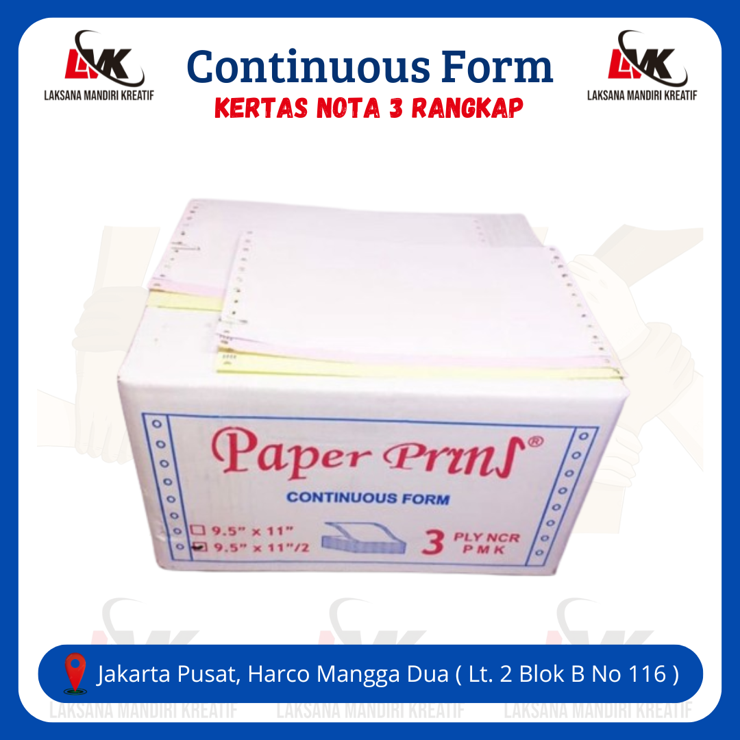 Kertas Buat Cetak Nota Dot Matrix 3 Rangkap Continuous Form | Lazada ...
