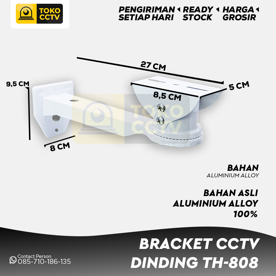 Bracket Camera CCTV Dinding, Bracket CCTV Kamera CCTV Outdoor Cocok Untuk Housing Camera CCTV ...