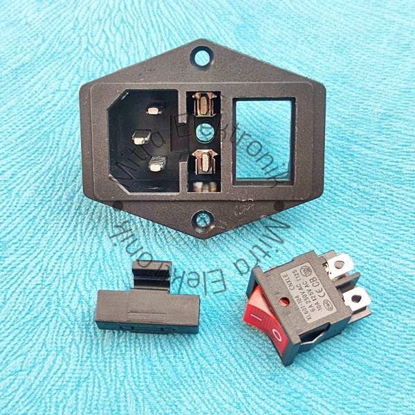 Power Outlet Socket Switch 250V Socket AC 3in1 dengan Saklar Lampu Fuse ...