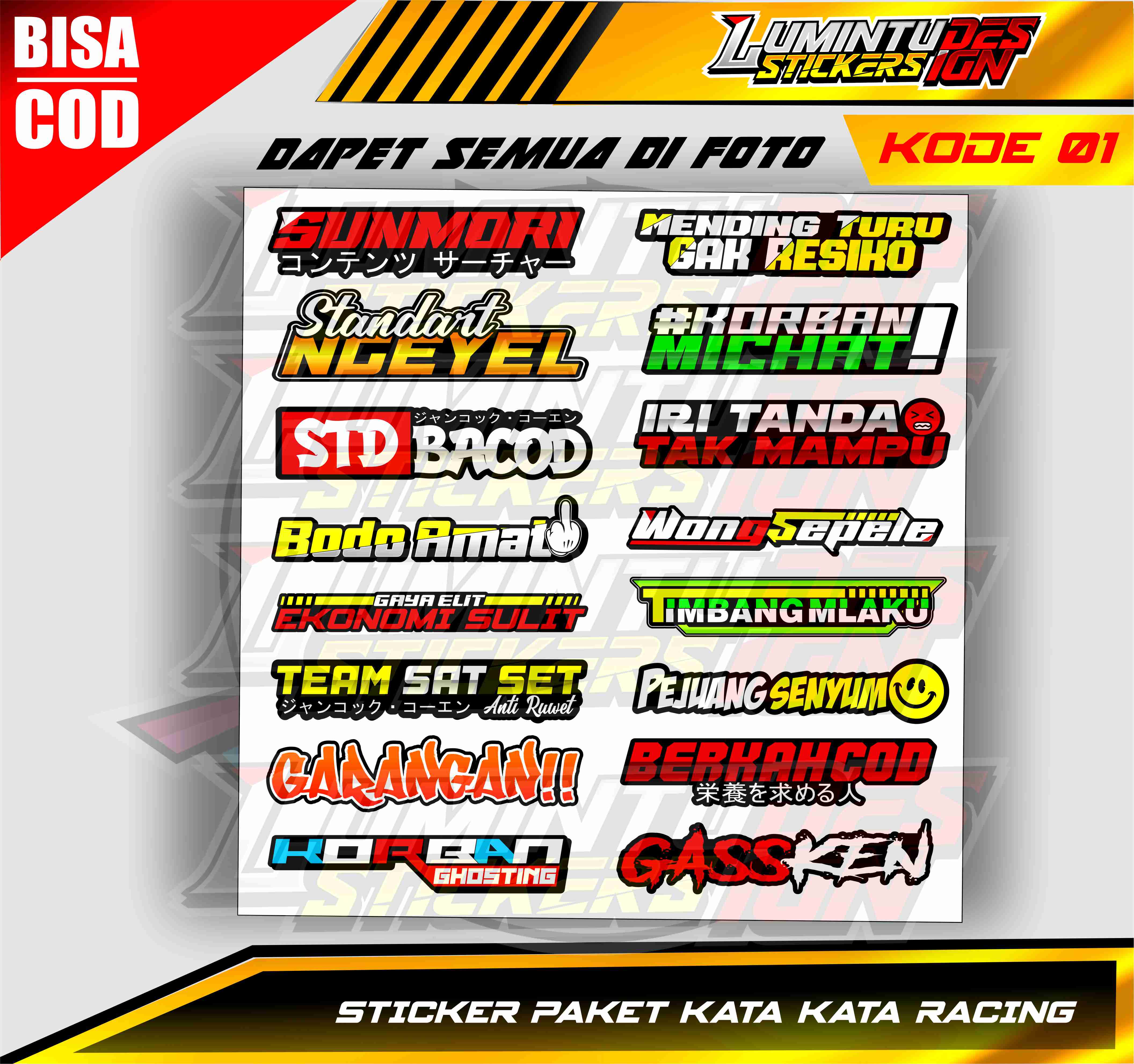 STIKER PACK KATA KATA STIKER PAKET RACING STIKER LENGKAP MURAH TERLARIS ...