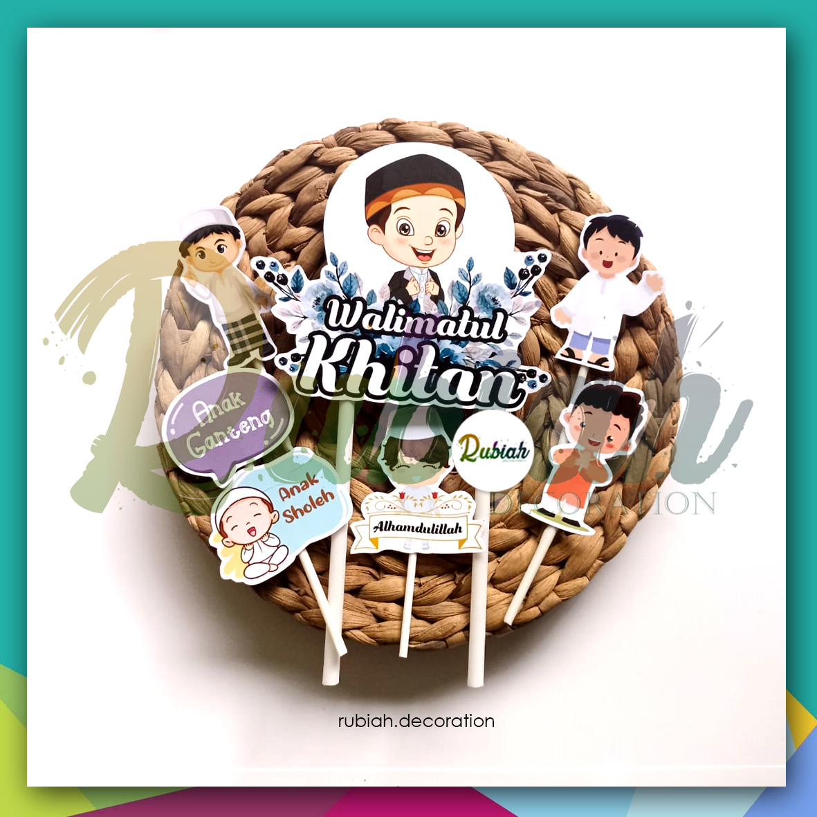 Topper cake karakter walimatul Khitan / Hiasan Kue Khitanan | Lazada ...