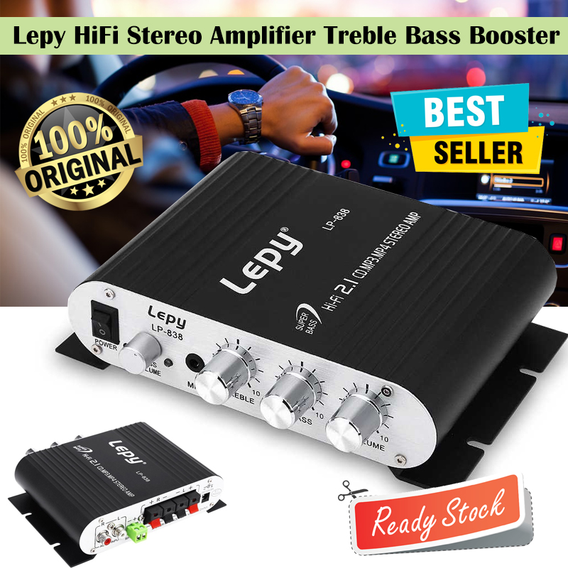 HiFi Stereo Amplifier Mini Treble Bass Booster Speaker Hi-Fi Audio ...