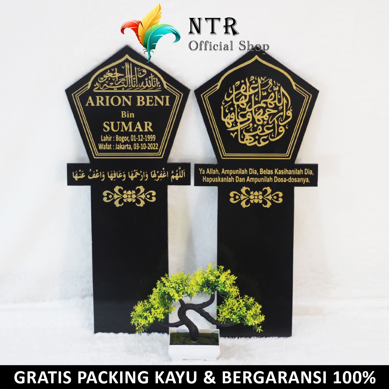 Papan Nama Batu Nisan Tancap Granit Kuburan Sepasang 2 Pcs | Lazada ...