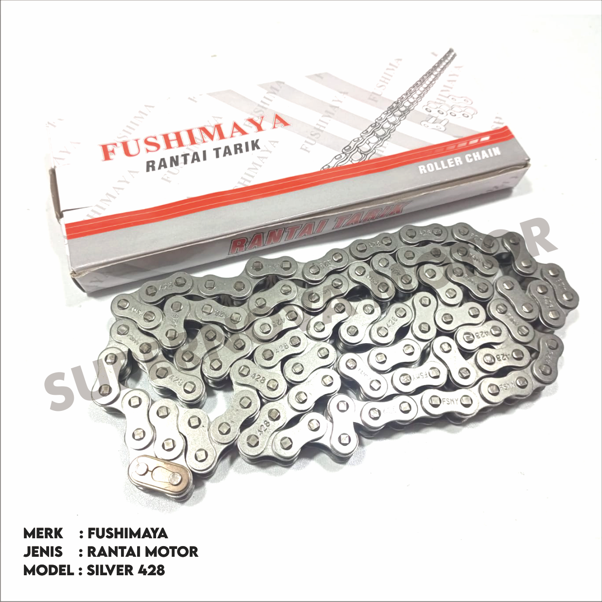 RANTAI RODA SILVER FUSHIMAYA 428 RANTE MOTOR RANTAI SILVER FUSHIMAYA ...