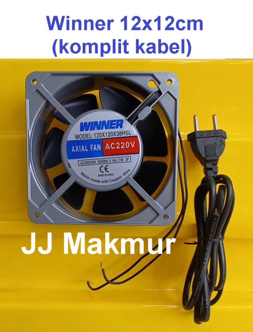 Cooling Fan Winner 12x12cm Metal 220V AC - Kipas Angin Cool Fan Listrik ...