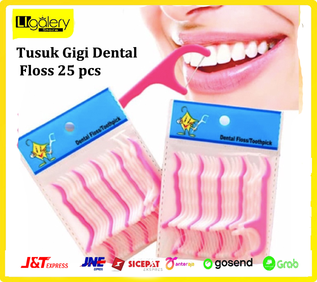 Tusuk Gigi Dental Floss Tusuk Gigi Benang Pembersih Sela Gigi Bentuk ...