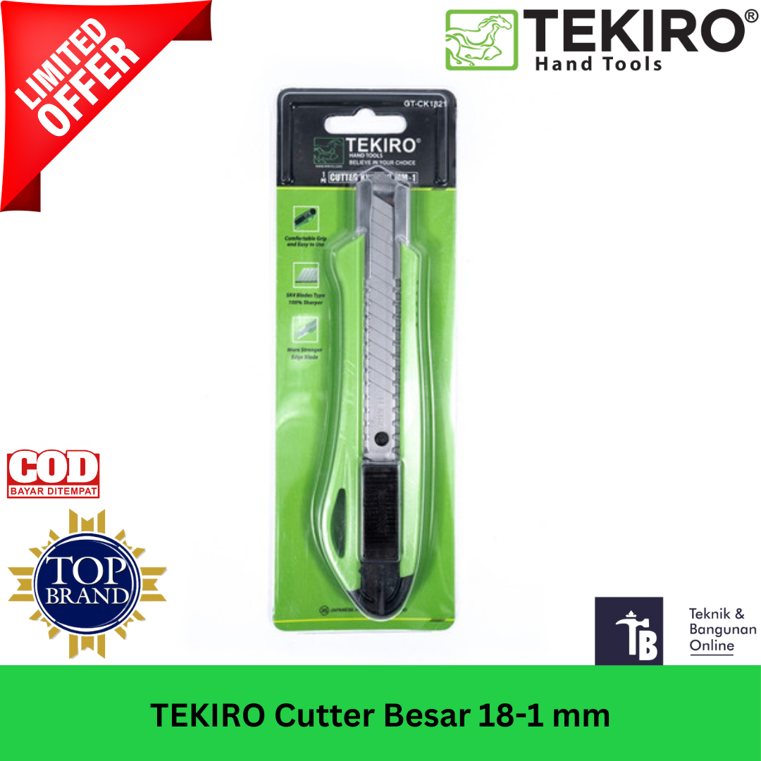 TEKIRO Pisau Cutter 18mm/ Cutter Knife 18-1 mm GT-CK1821 | Lazada Indonesia