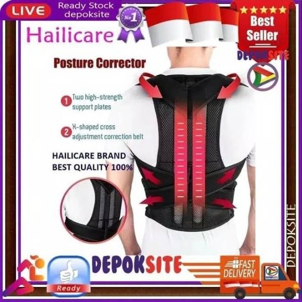 Original HAILICARE Terapi Penegak Penyangga Punggung Back Support Posture Corrector Male Female ...