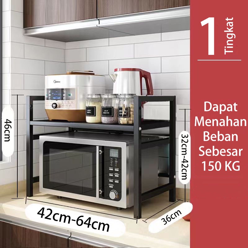 【ZEN】Rak Dapur Microwave Rak Serbaguna Adjustable Rak Multifungsi ...