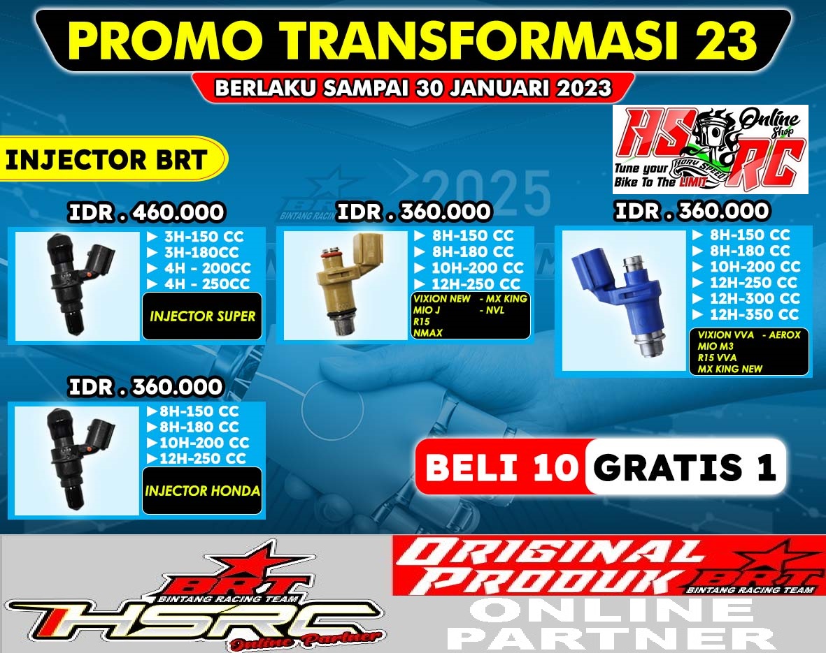 INJECTOR Racing BRT ALL TYPE HONDA PCX ADV VARIO 150 Vario 125 Beat Fi ...