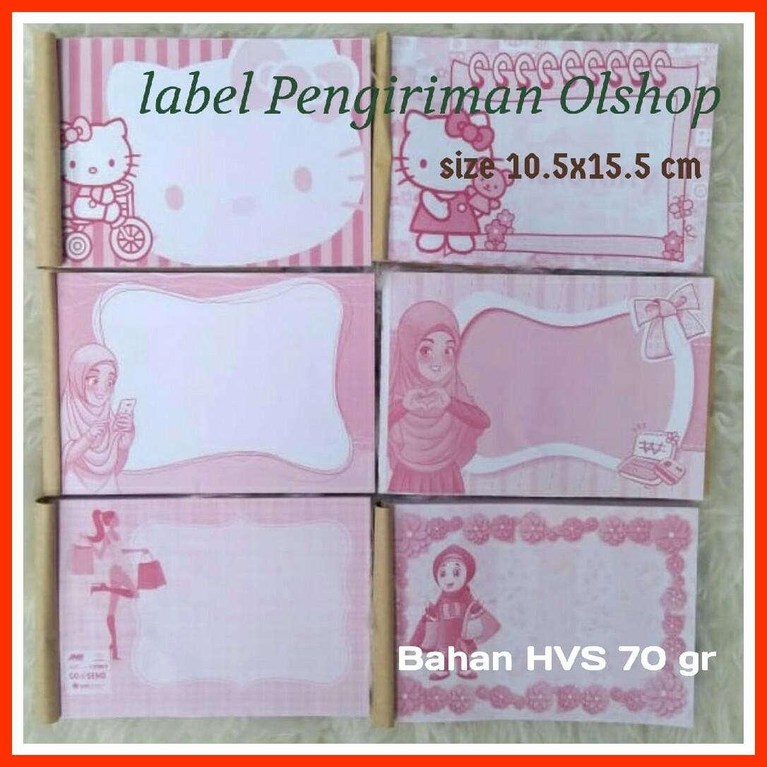 Label pengiriman olshop bahan HVS ukuran 10.5x15.5 cm isi 100 lembar ...