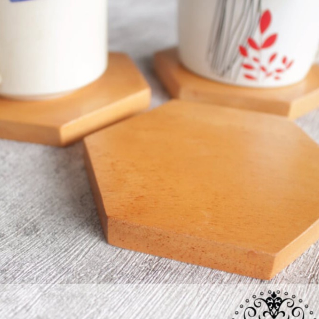 Wood Coaster Tatakan Gelas Kayu Alami ukuran 10 x 10 Cm | Lazada Indonesia