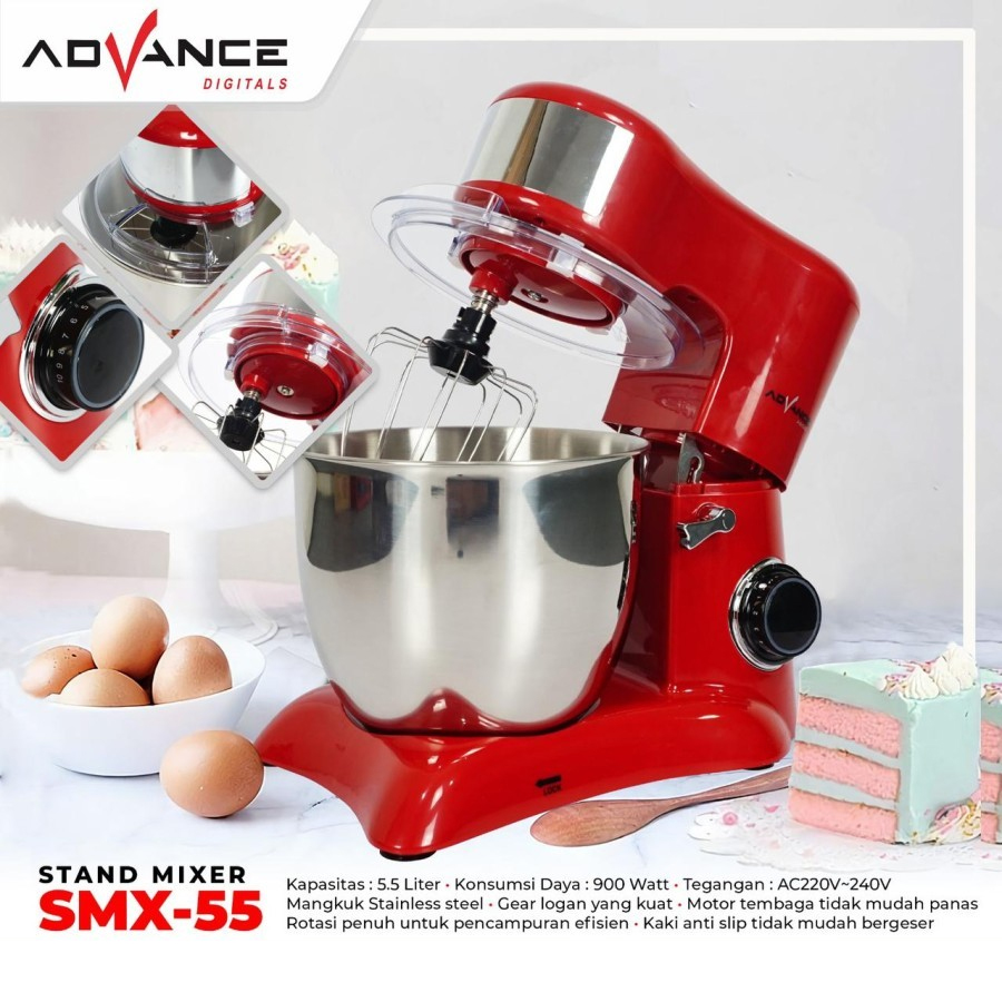 Advance SMX-50 / SMX-55 Stand Mixer Jumbo Dengan Mangkuk Stainless ...