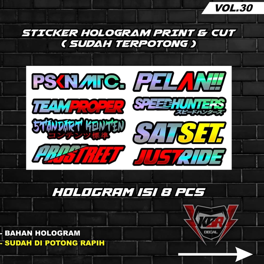 STICKER PACK HOLOGRAM KATA KATA STICKER PRINT CUT VIRAL STIKER MOTOR ...