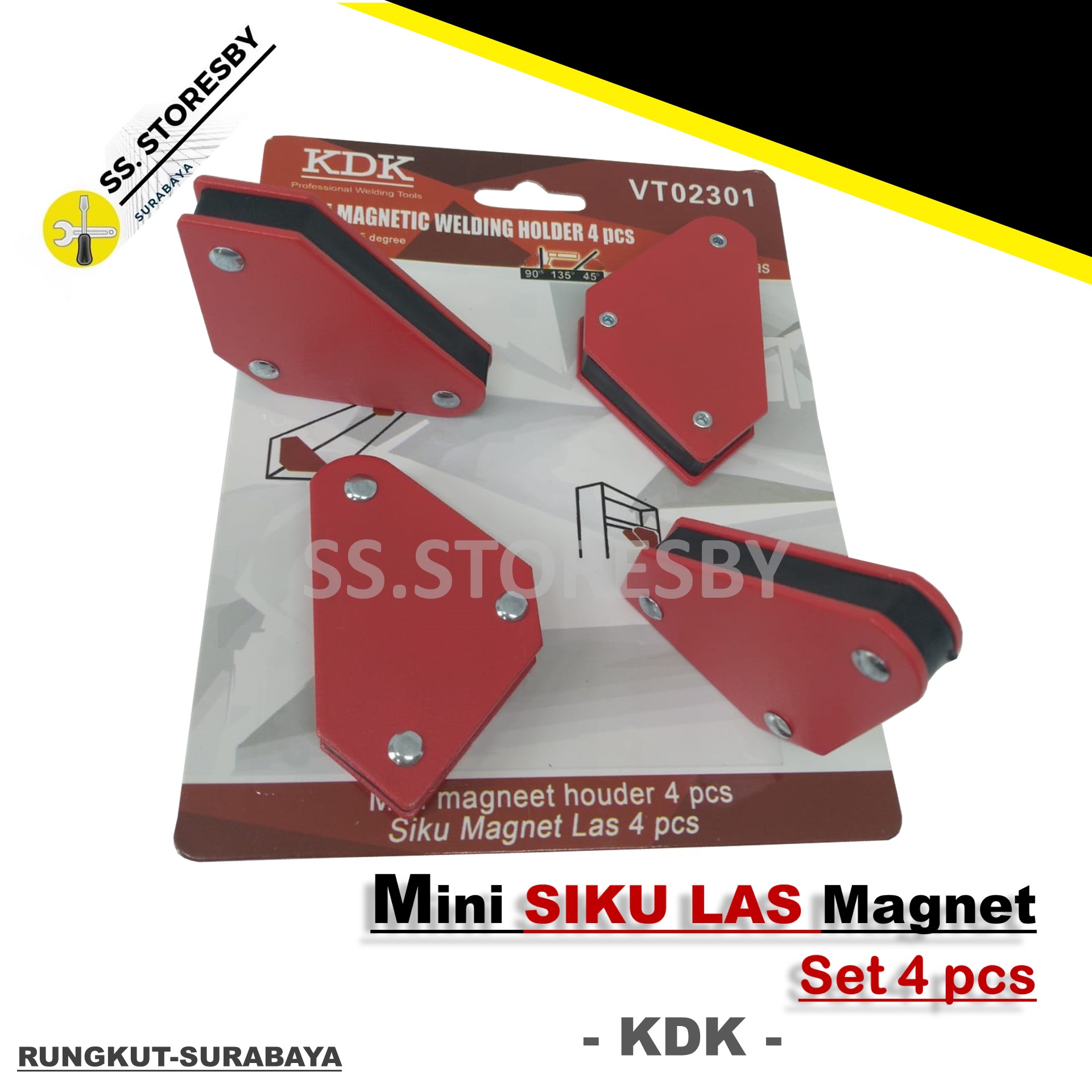MINI SIKU LAS MAGNET 2 1/4" IN SET 4 PCS MODEL PANAH SIKU TUKANG KLEM ...