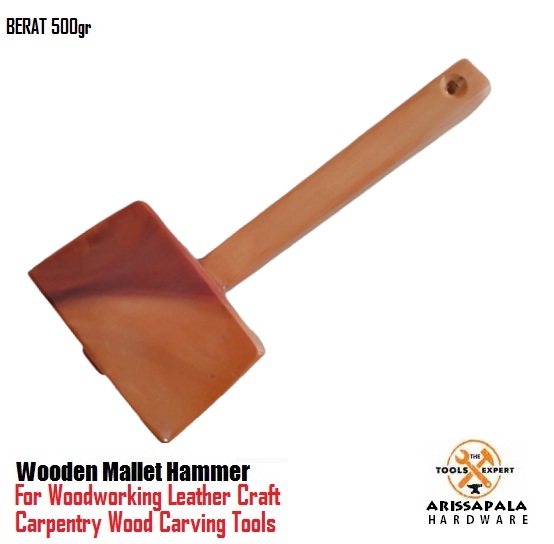 Wooden Mallet Palu Kayu Ganden Palu Ukir Kerajinan Kulit Leather ...
