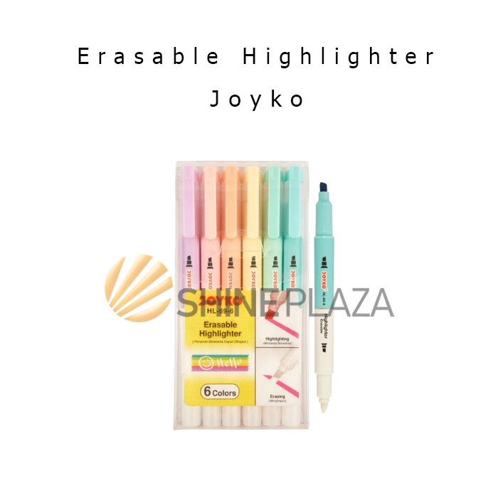 Erasable Highlighter Pastel Set - Penanda Dapat Dihapus Joyko HL-69-6 ...