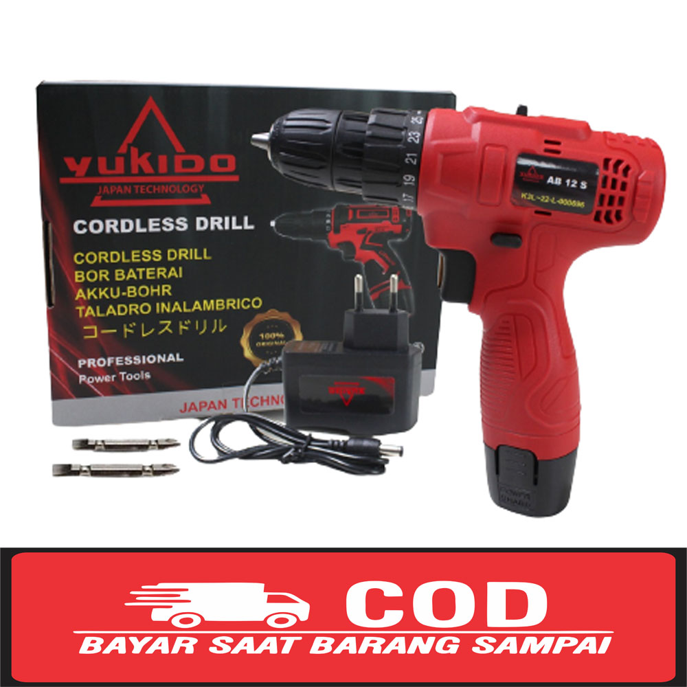Mesin Bor Cas Charger 12V Cordless Drill Set Mata Bor/bor baterai cas ...