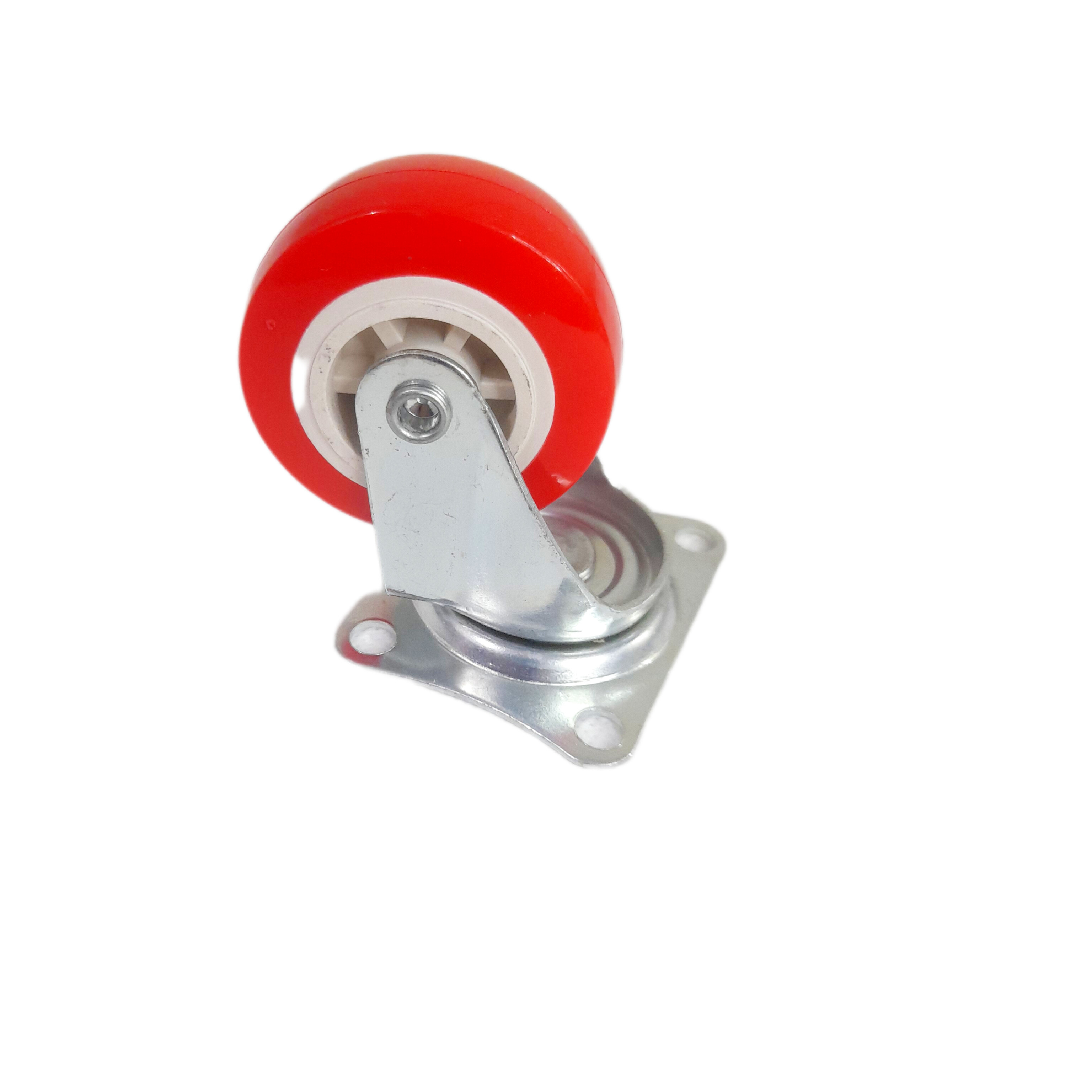 Roda Kursi Gepeng Merah PVC Roda Caster Kaster Castor Wheel Roda Troly ...
