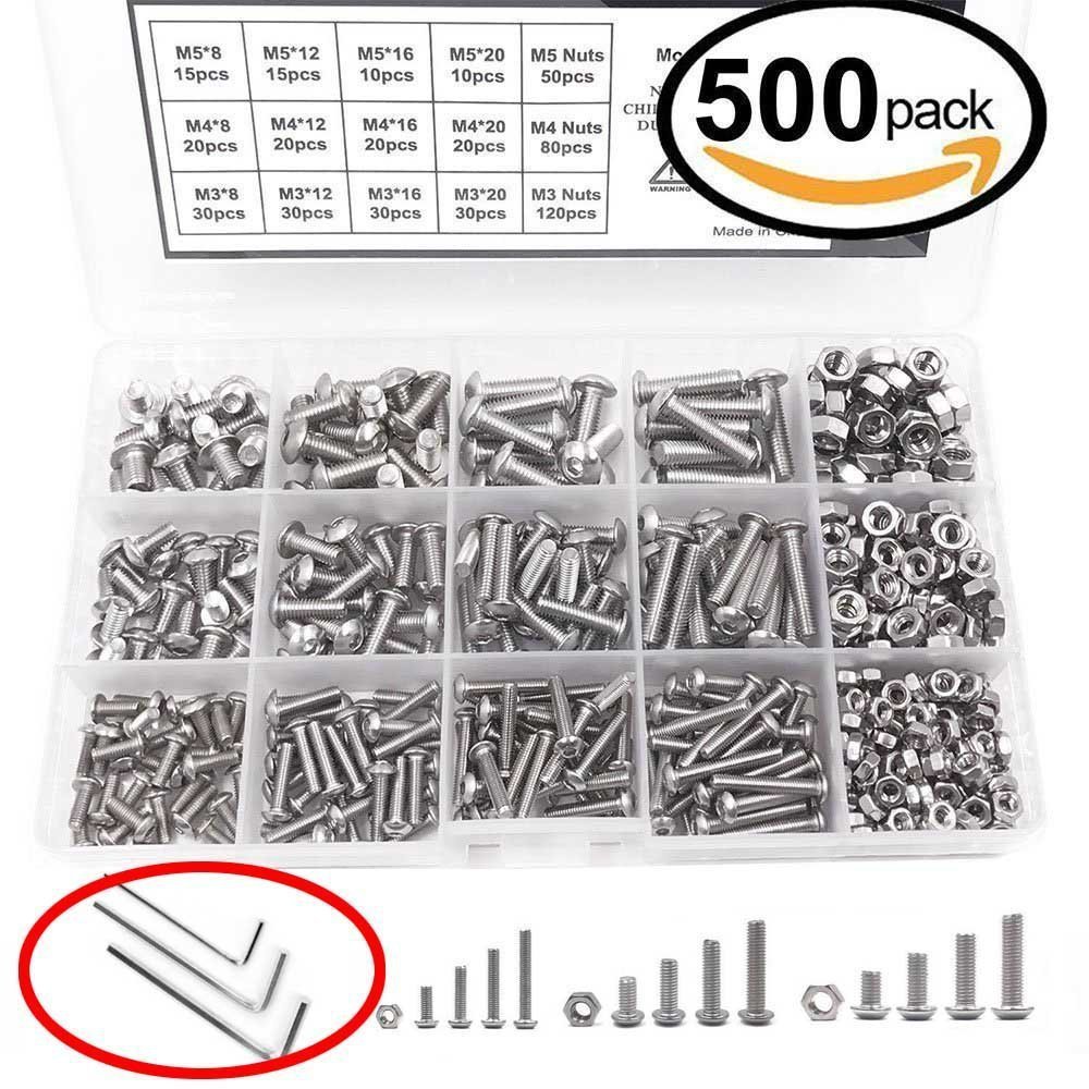 500pcs Baut Soket Mur dan Mur Stainless Steel 304 Hex Socket Bolt and ...