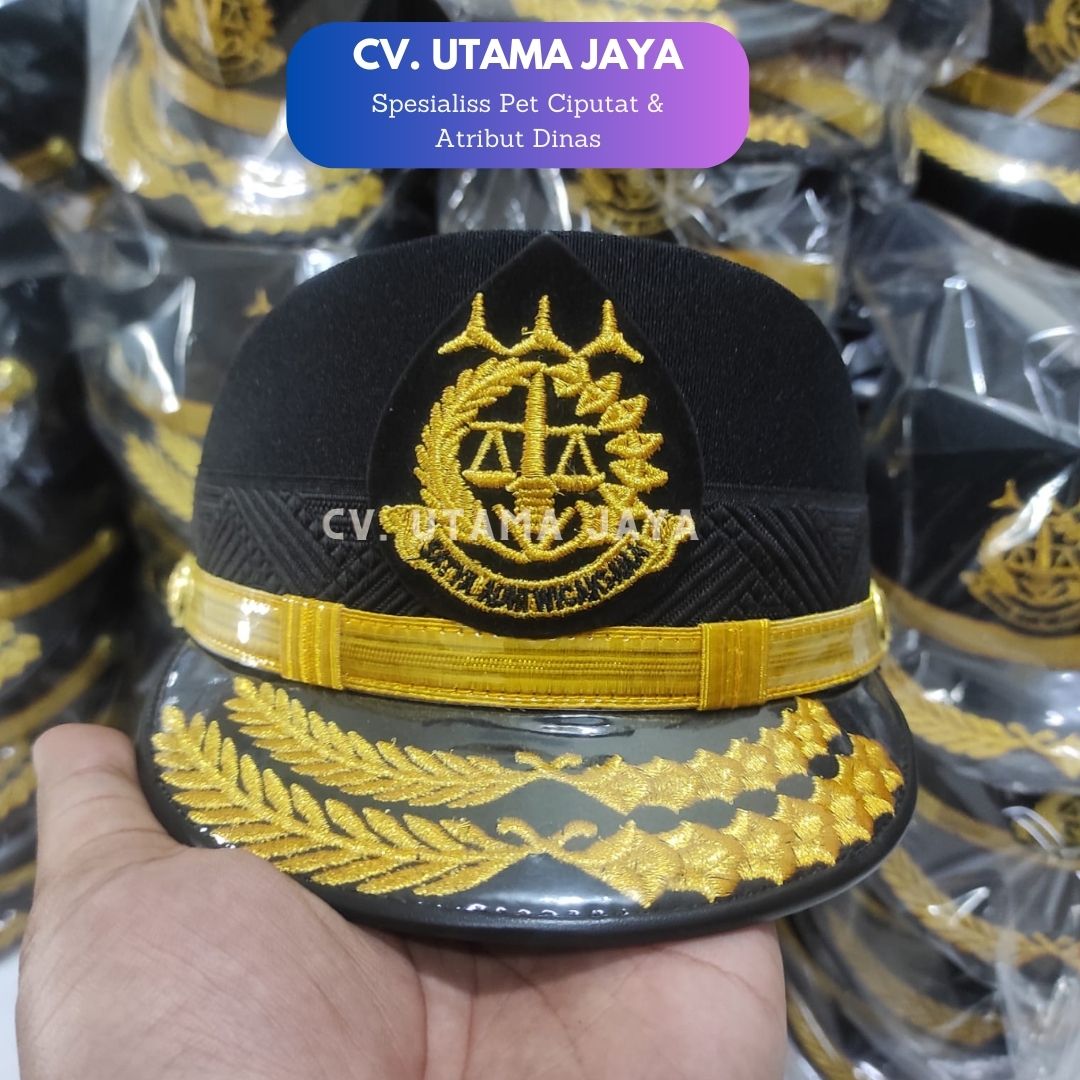 Topi Pet PDU Jaksa Kejaksaan Perempuan Golongan 4 4C 4D 4E Hitam ...