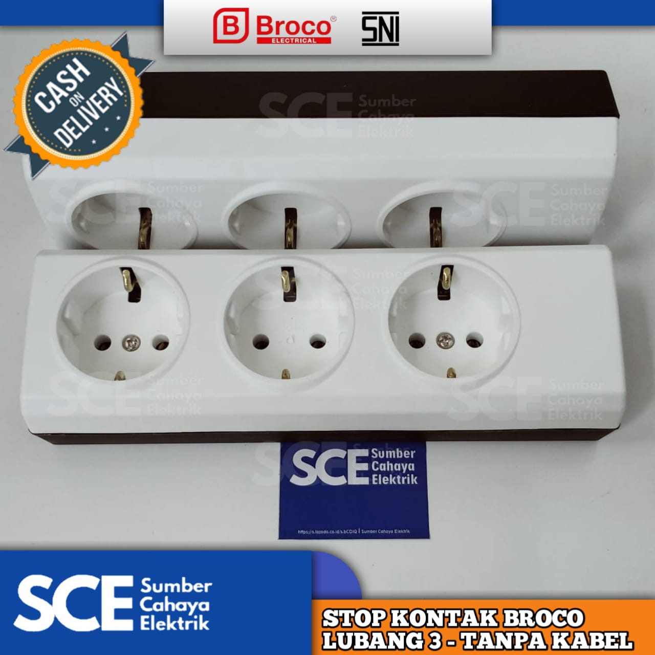 STOP KONTAK BROCO 15330 - 3 LUBANG - TANPA KABEL | Lazada Indonesia