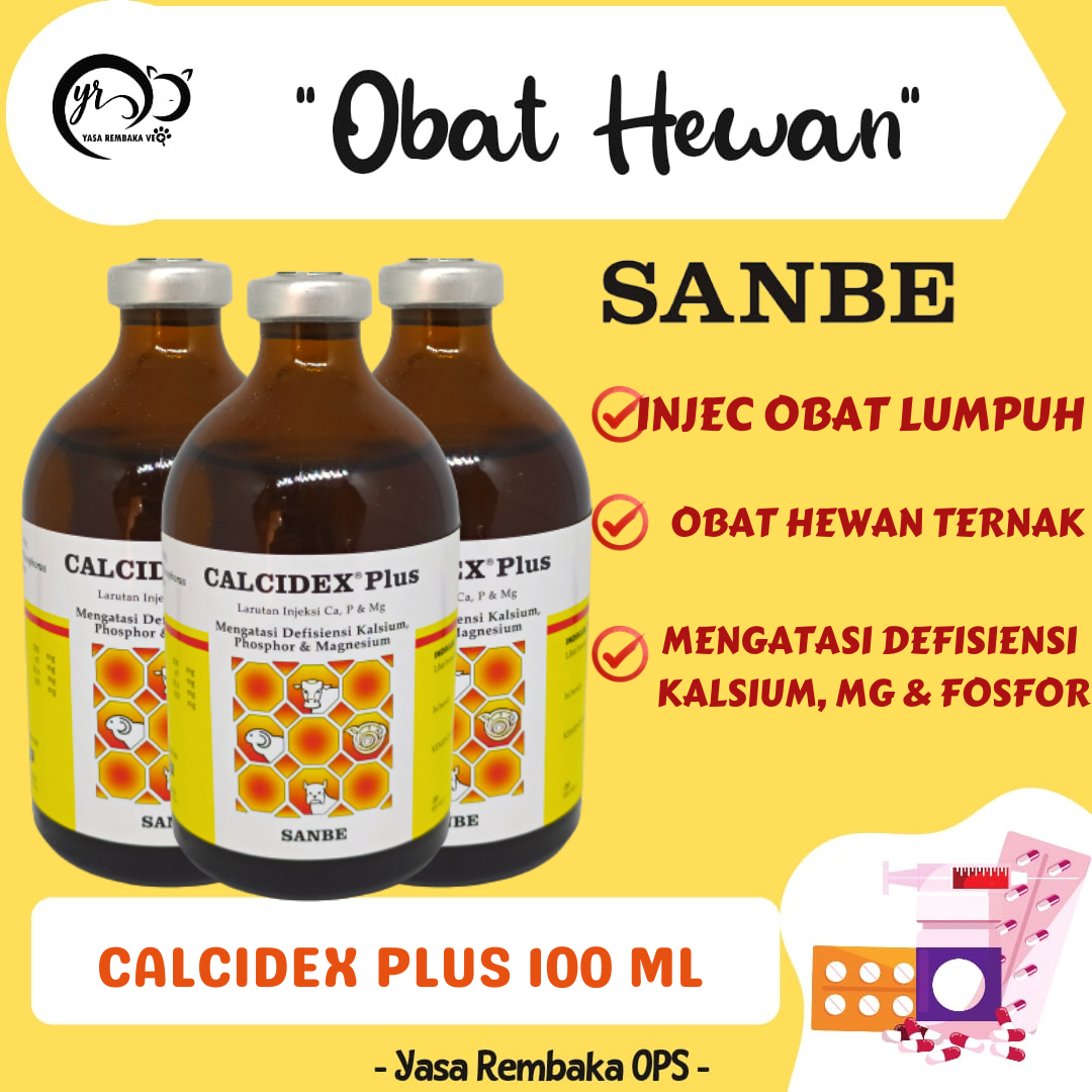 CALCIDEX PLUS 100 ml - Obat Lumpuh Injeksi Pada Ternak Sapi, Kambing ...
