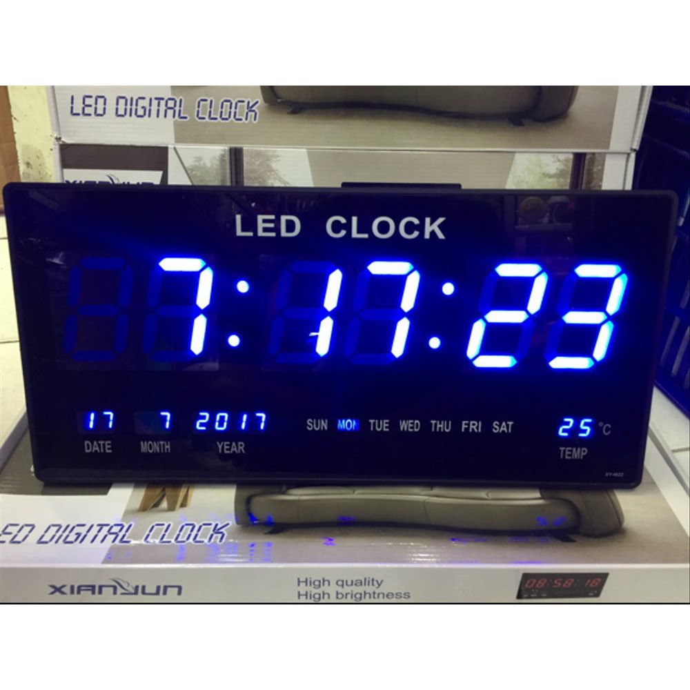 Jam Dinding Digital LED Besar / Jam Meja Digital Alarm Fitur Kalender ...