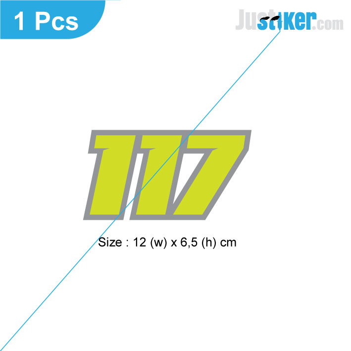 Sticker Motor, Nomor Pembalap, Nomor Start Motogp, 117 | Lazada Indonesia