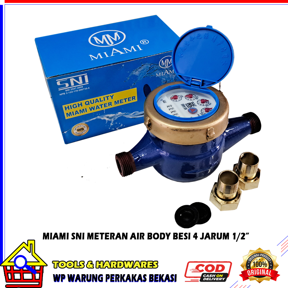 Meteran Air PAM Body Besi 1/2 Inch Standar SNI Water Meter 4 Jarum PDAM ...