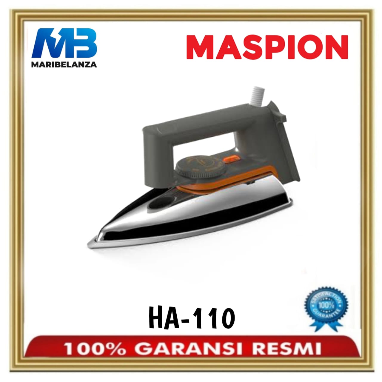 MASPION SETRIKA HA-110 350W GOSOKAN BAJU LISTRIK IRON HA 110 HA110 ...