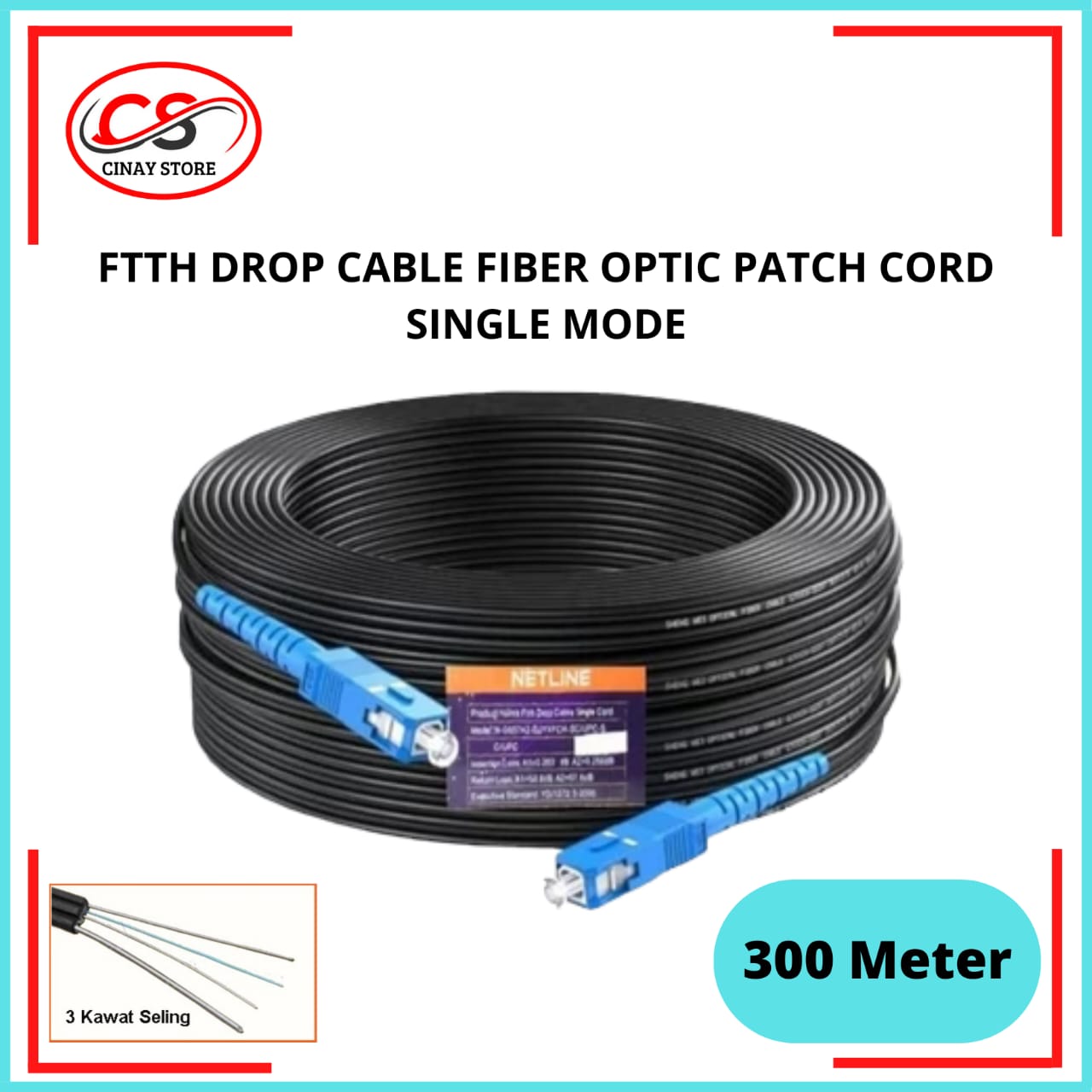 KABEL FO FIBER OPTIC SC - SC SINGLE MODE 300 METER | Lazada Indonesia