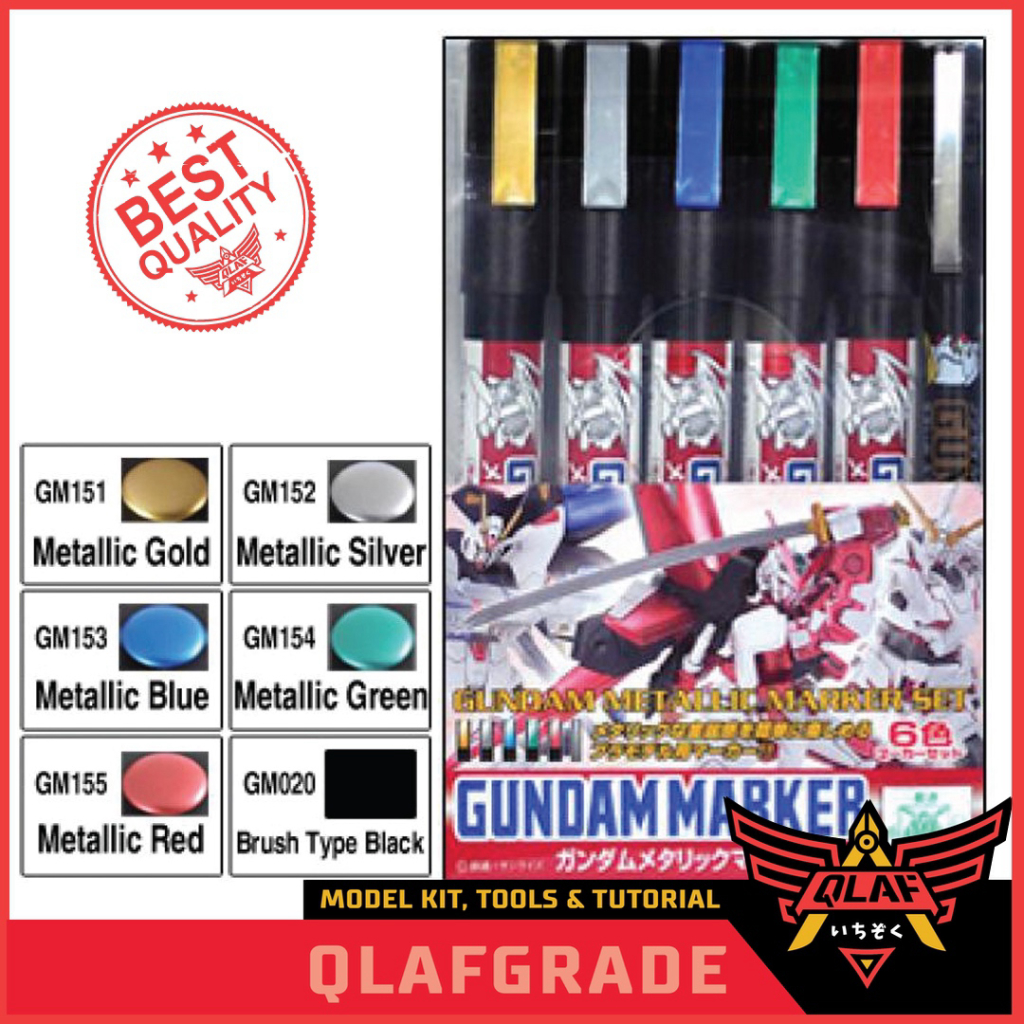 MR HOBBY METALIC SET GUNDAM MARKER metalic marker model kit gundam ...