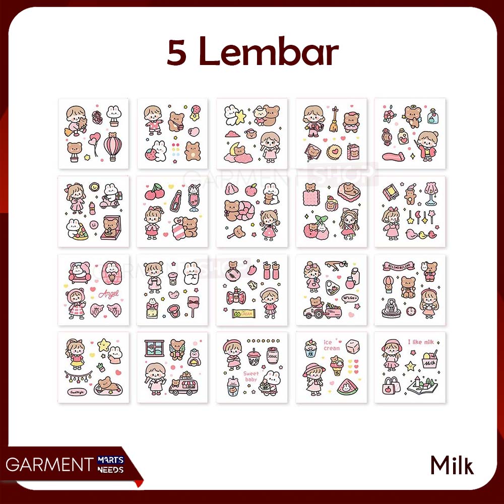 Sticker Aesthetic Kelinci Beruang Lucu Stiker Dekorasi Journal ...