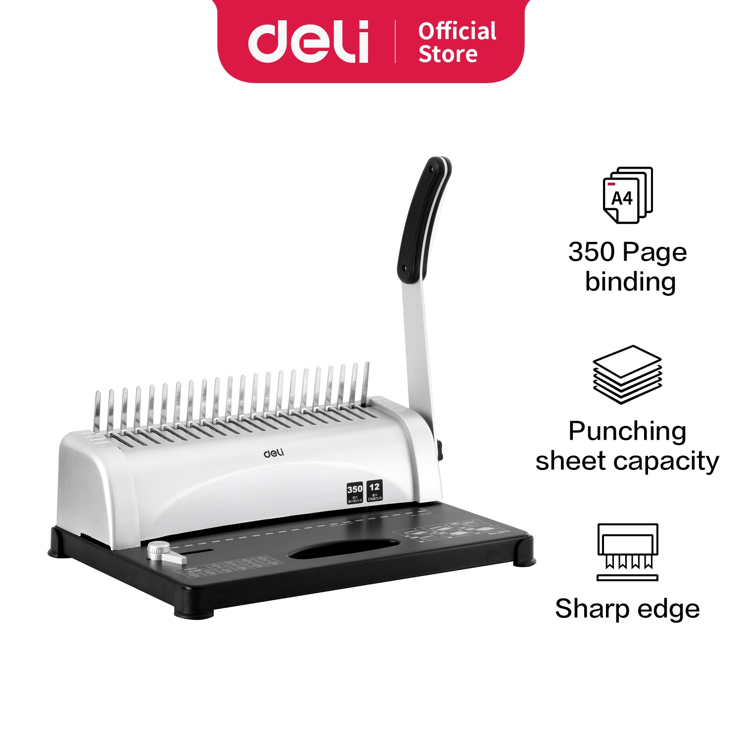 Deli Binding Machine Mesin Jilid Spiral Plastik A4 21 Lubang Kotak ...