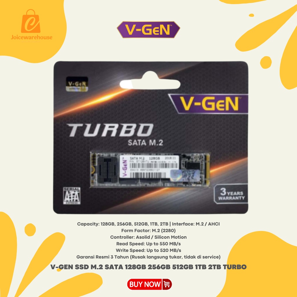 V-GEN SSD M.2 SATA 128GB 256GB 512GB 1TB 2TB TURBO M2 128/256/512 GB/1 ...