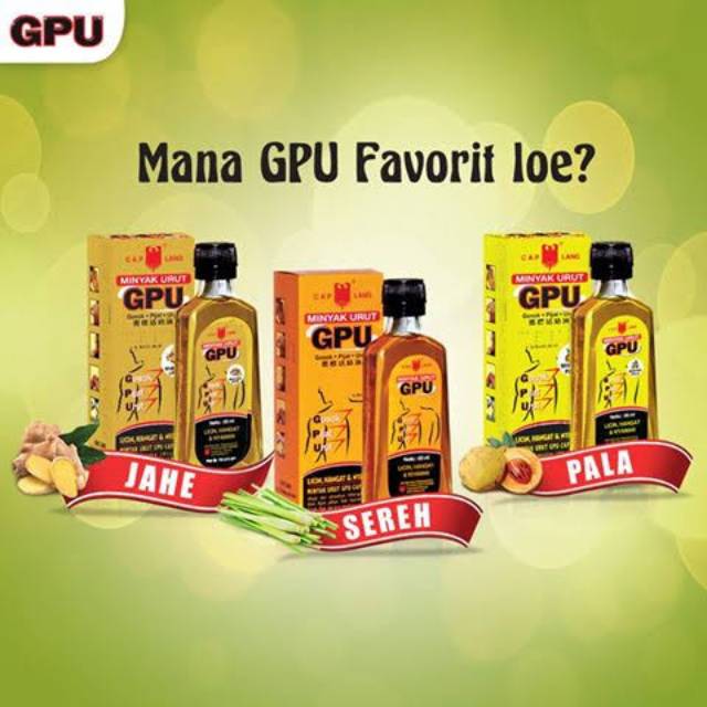 [ CAPLANG ] Minyak Urut Gosok GPU Jahe, Sereh, dan Pala (30 ml ...