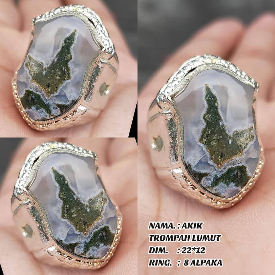 Cincin batu Akik Badar Lumut Size Terompah | Lazada Indonesia