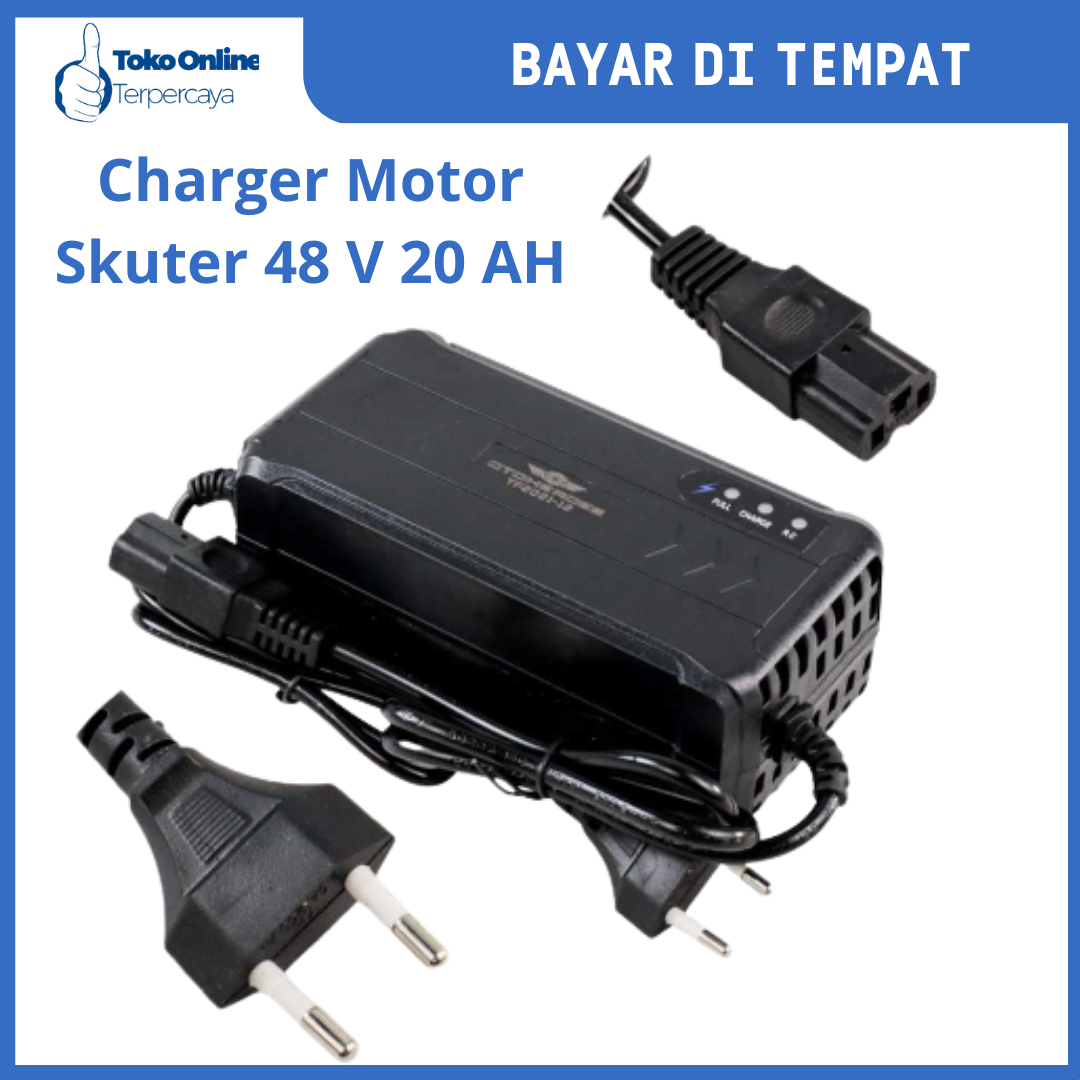 COD Cas Aki Sepeda Listrik Charger Baterai Aki Motor Skuter Elektrik 48 V 20 AH | Lazada Indonesia