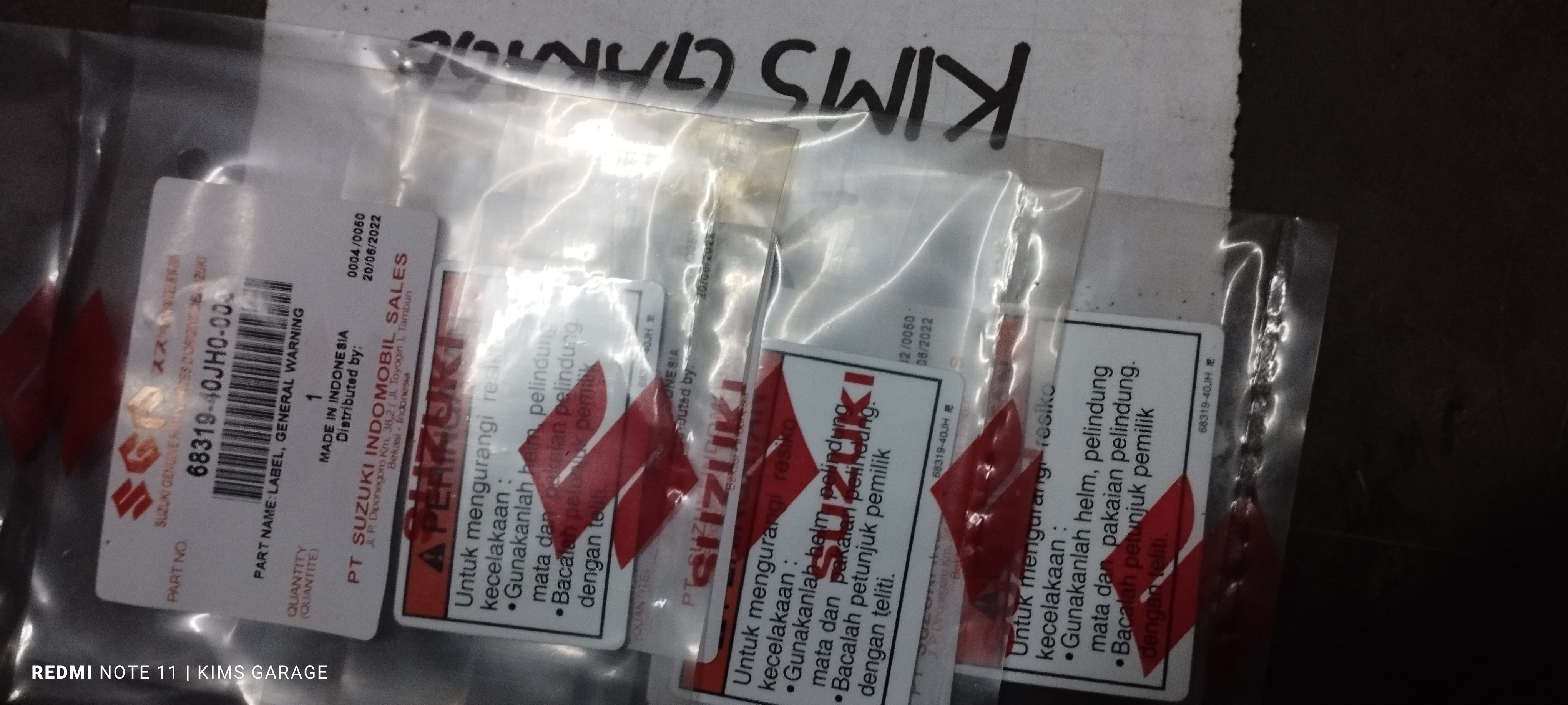 Stiker Label Warning Suzuki Address Nex II Original SGP | Lazada Indonesia