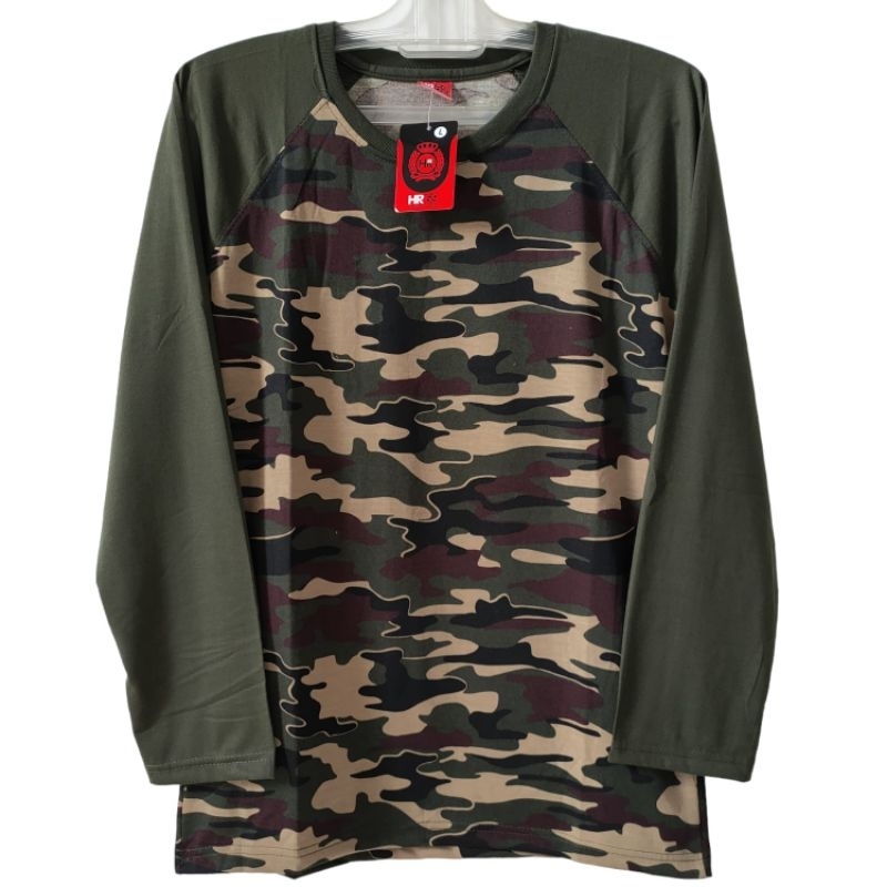 kaos oblong reglan doreng-army lengan panjang pria wanita kaos polos uk ...