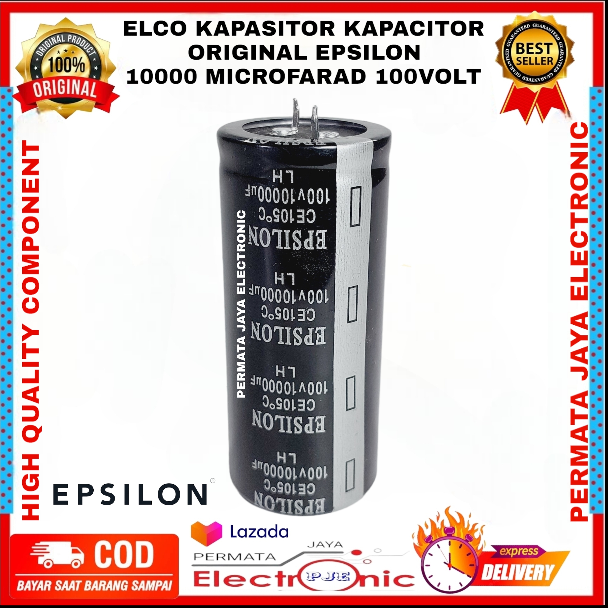 ELCO KAPASITOR ORIGINAL EPSILON 10000microfarad 100Volt | Lazada Indonesia