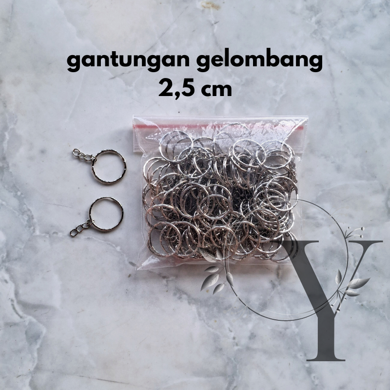 GANTUNGAN KUNCI RANTAI SILVER RING GANCI GELOMBANG 1 BUNGKUS GANCI RING ...