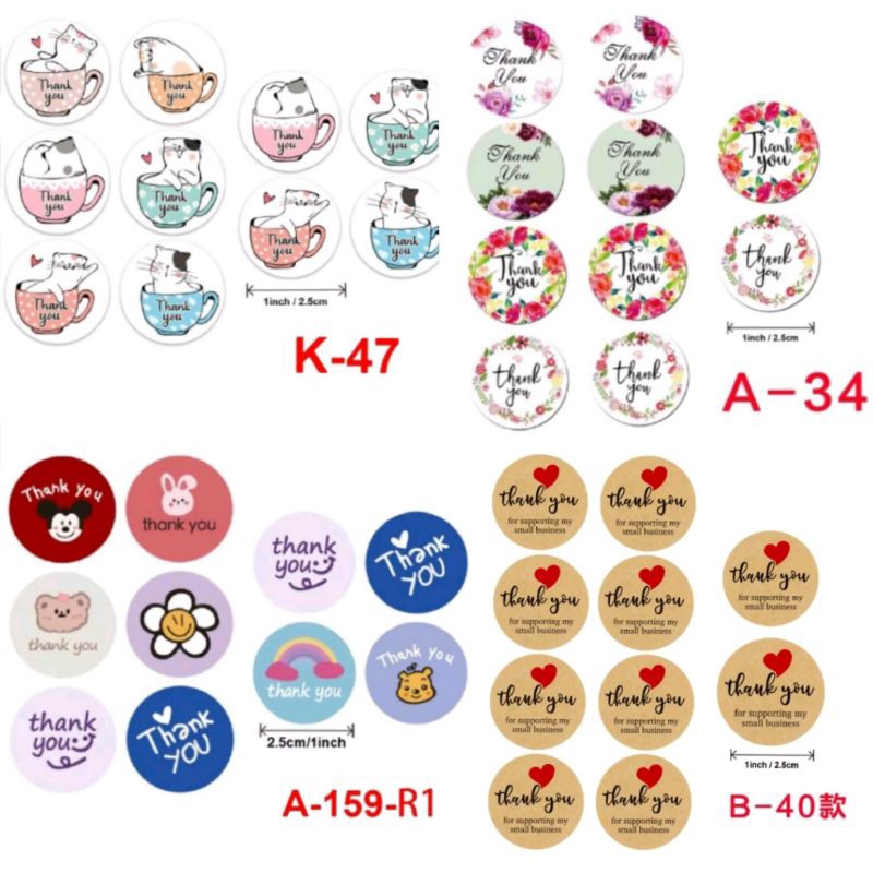 1 ROLL 500 STICKER THANK YOU STIKER SOUVENIR LABEL SEGEL KEMASAN KUE ...